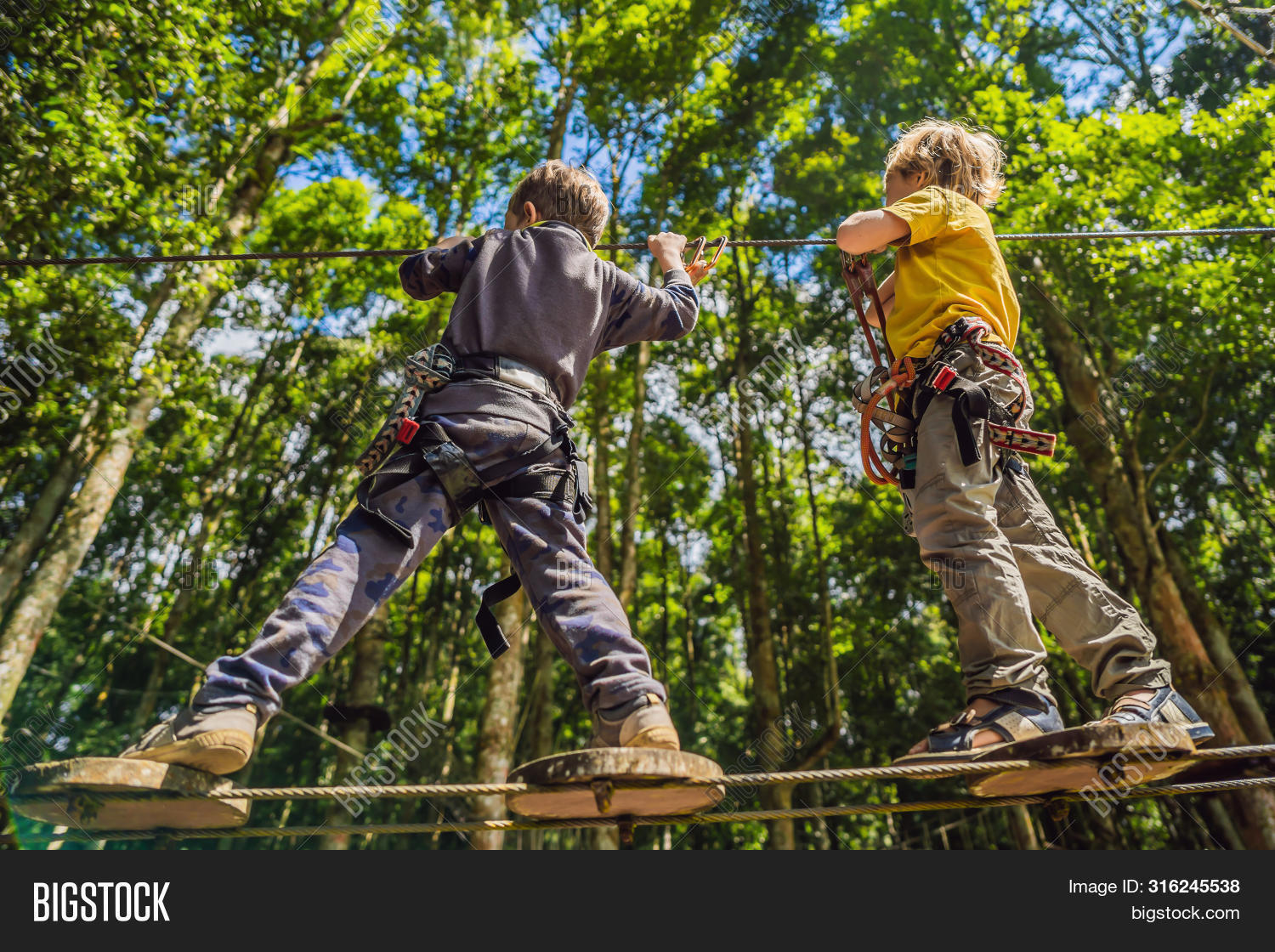 Two Little Boys Rope Image & Photo (Free Trial) | Bigstock