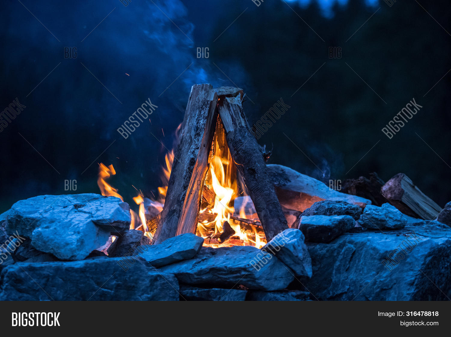 Camping Bonfire Yellow Image & Photo (Free Trial) | Bigstock