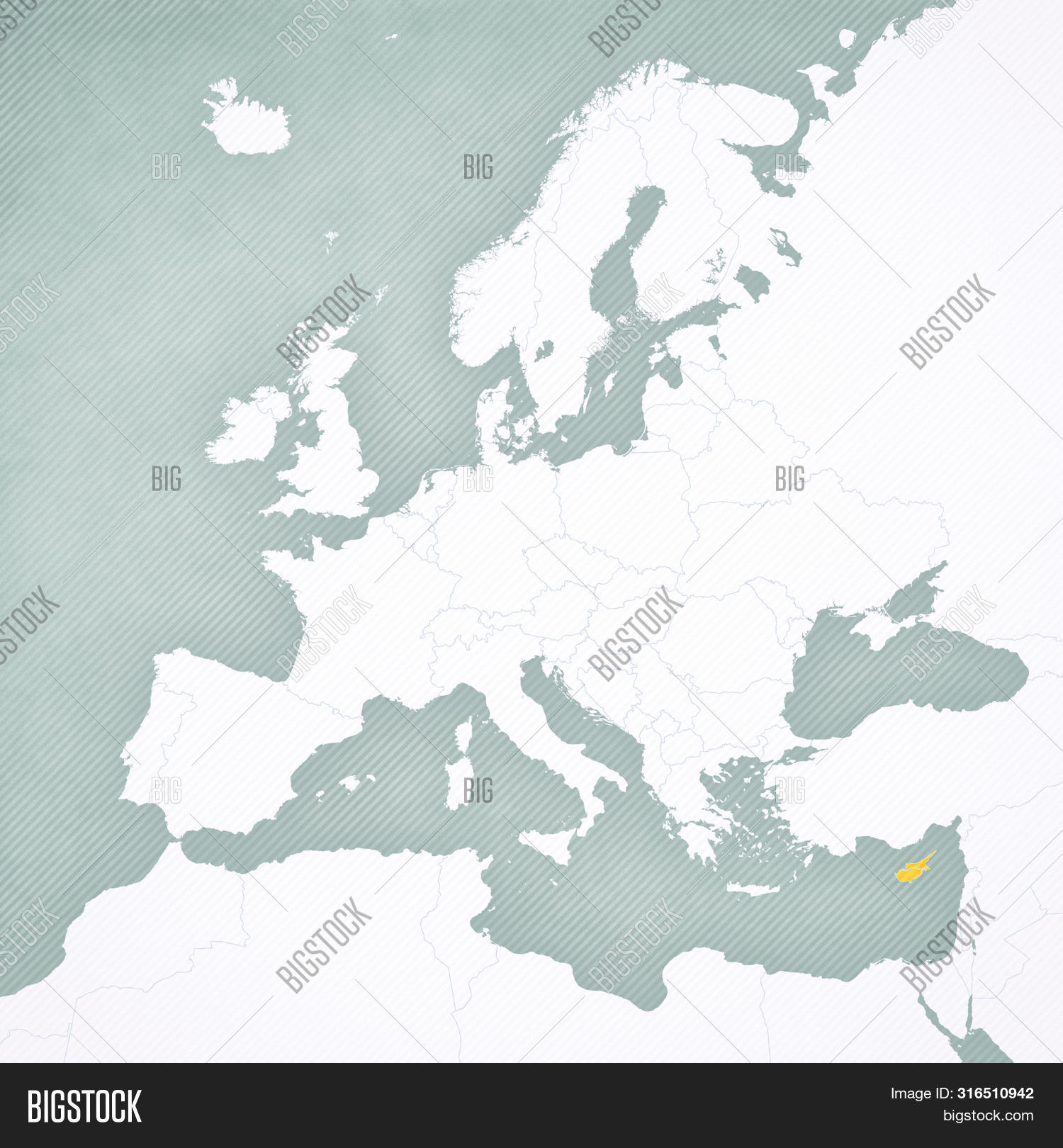 Cyprus On Map Europe Image & Photo (Free Trial) | Bigstock