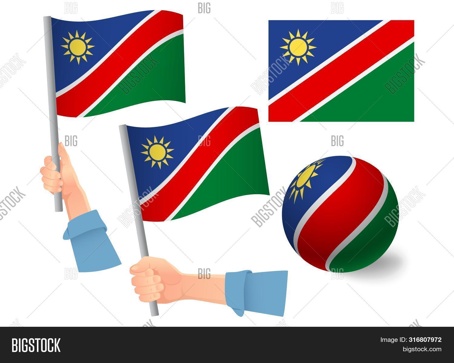 Imagen y foto Namibia Flag Hand (prueba gratis) | Bigstock