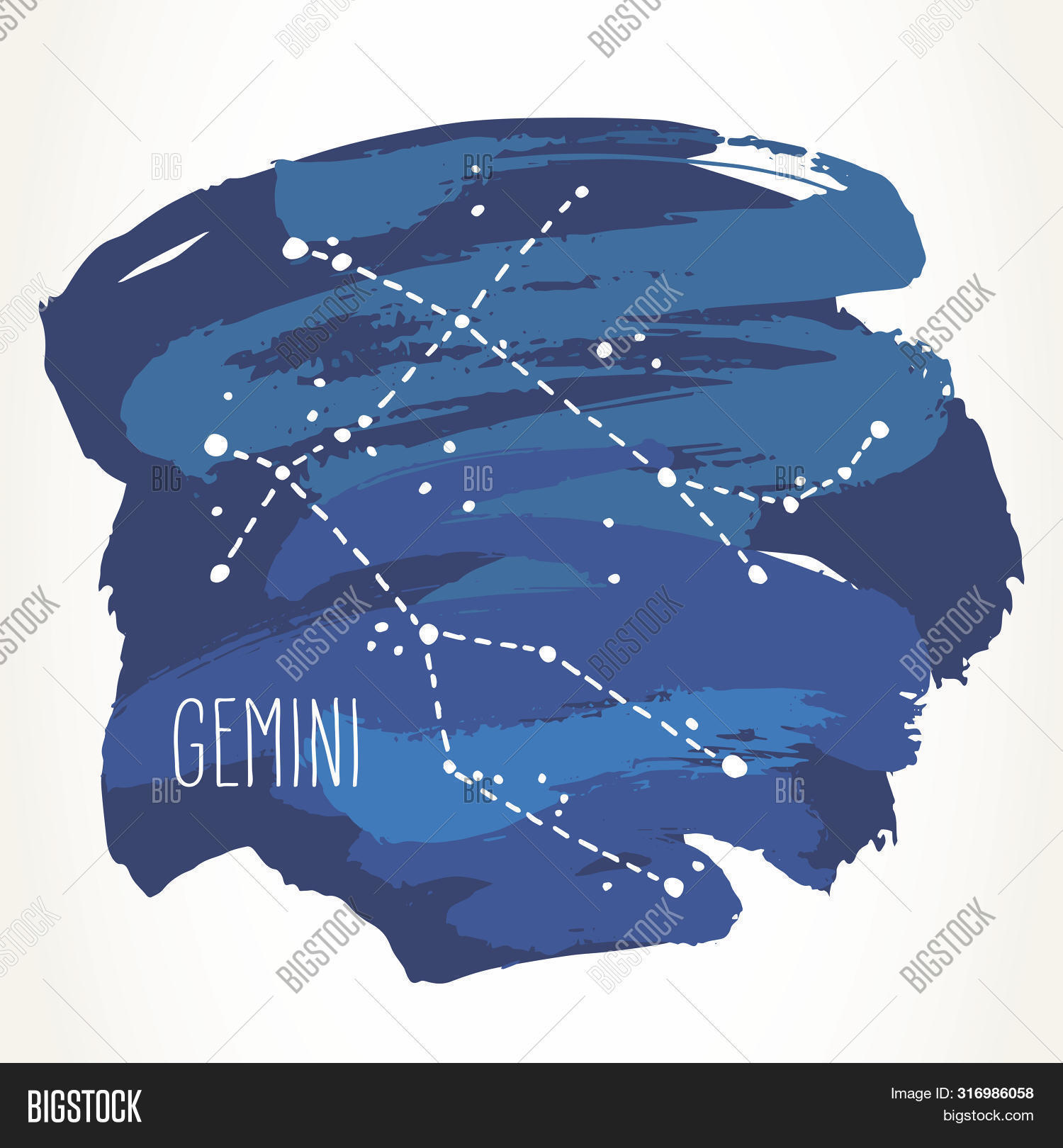 Gemini Hand Drawn Vector & Photo (Free Trial) | Bigstock