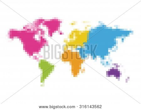 World Map Pixel Art Vector & Photo (Free Trial) | Bigstock