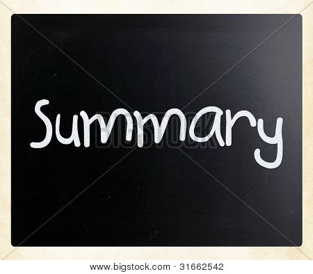 "summary" Handwritten Image & Photo (Free Trial) | Bigstock