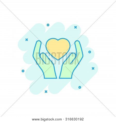 Heart Care Icon Comic Vector & Photo (Free Trial) | Bigstock