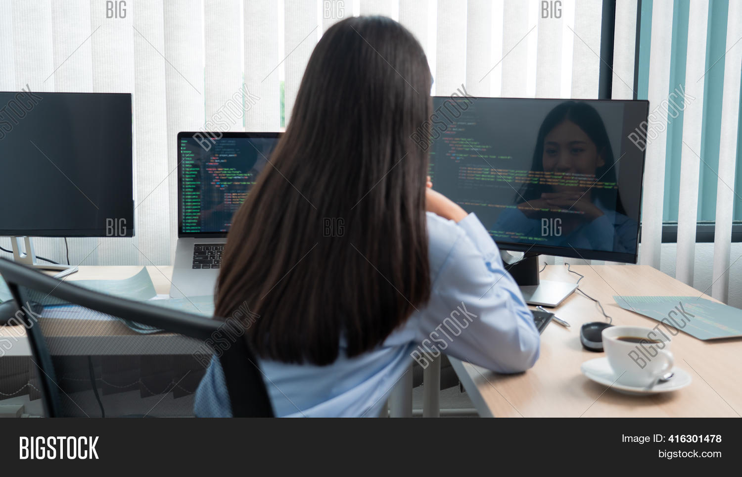 Asian Woman Programmer Image And Photo Free Trial Bigstock