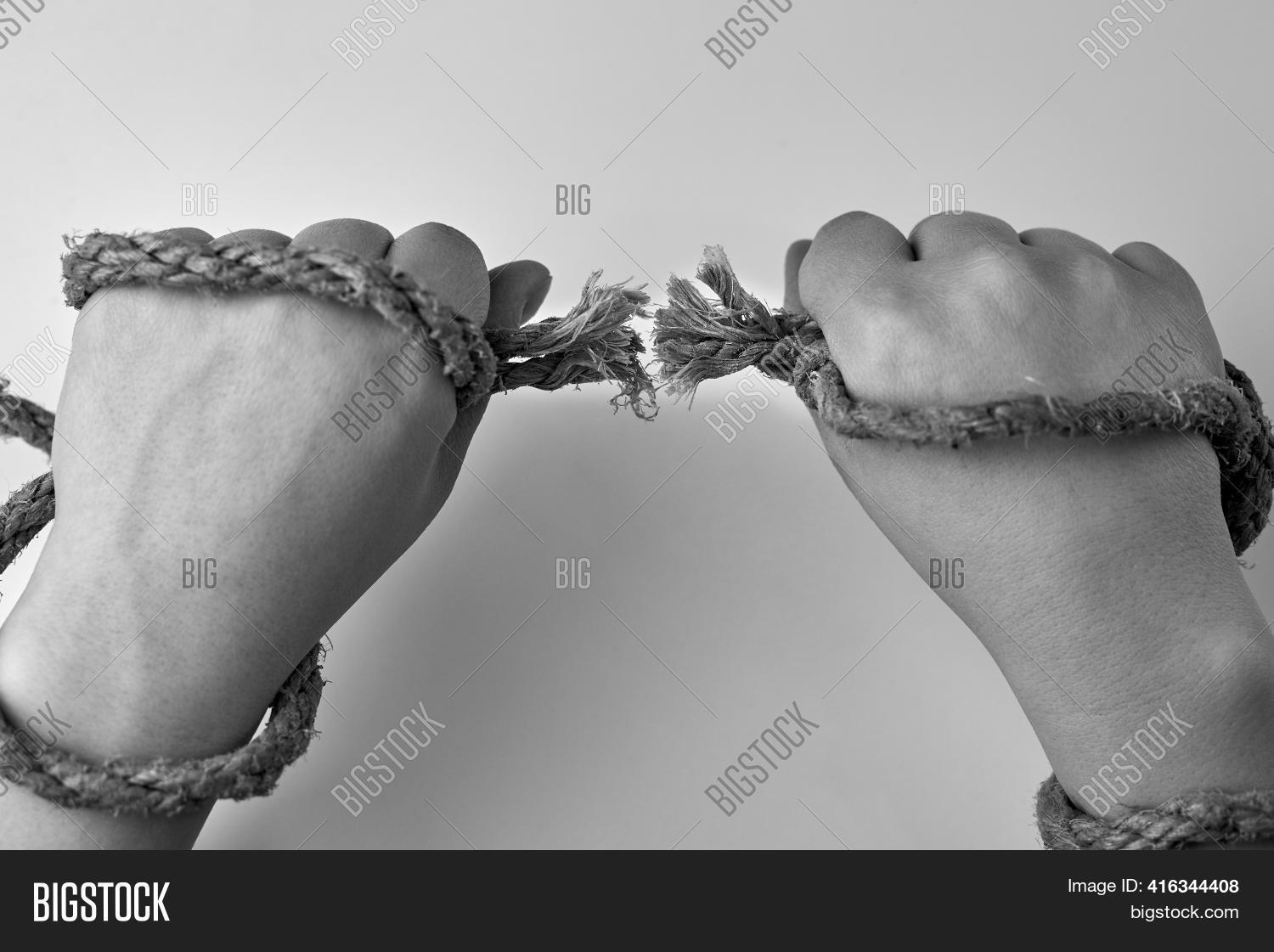 Tearing Rope Hands Image & Photo (Free Trial) | Bigstock
