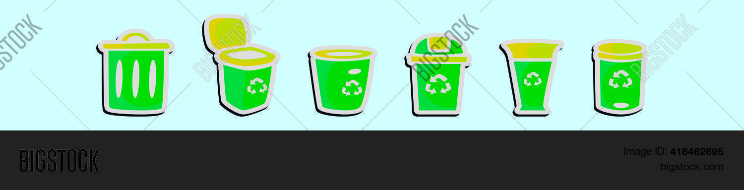 Set Garbage Cartoon Vector & Photo (Free Trial) | Bigstock
