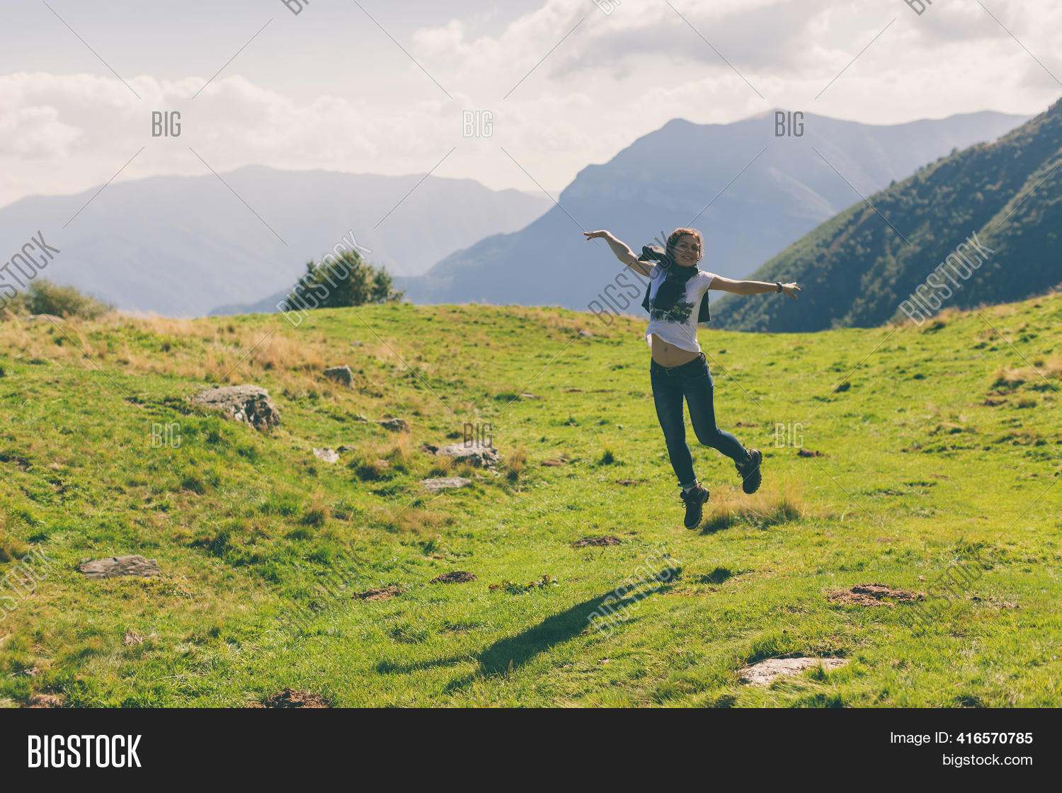 Happy Woman Jumping Image & Photo (Free Trial) | Bigstock