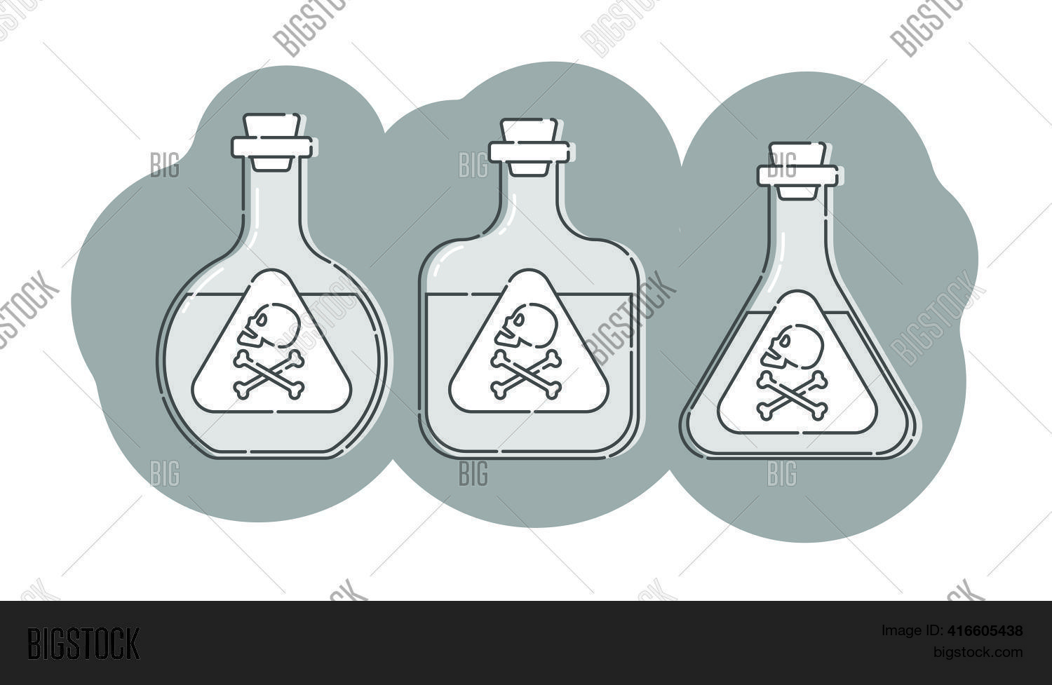 Three Bottle Poison Vector & Photo (Free Trial) | Bigstock