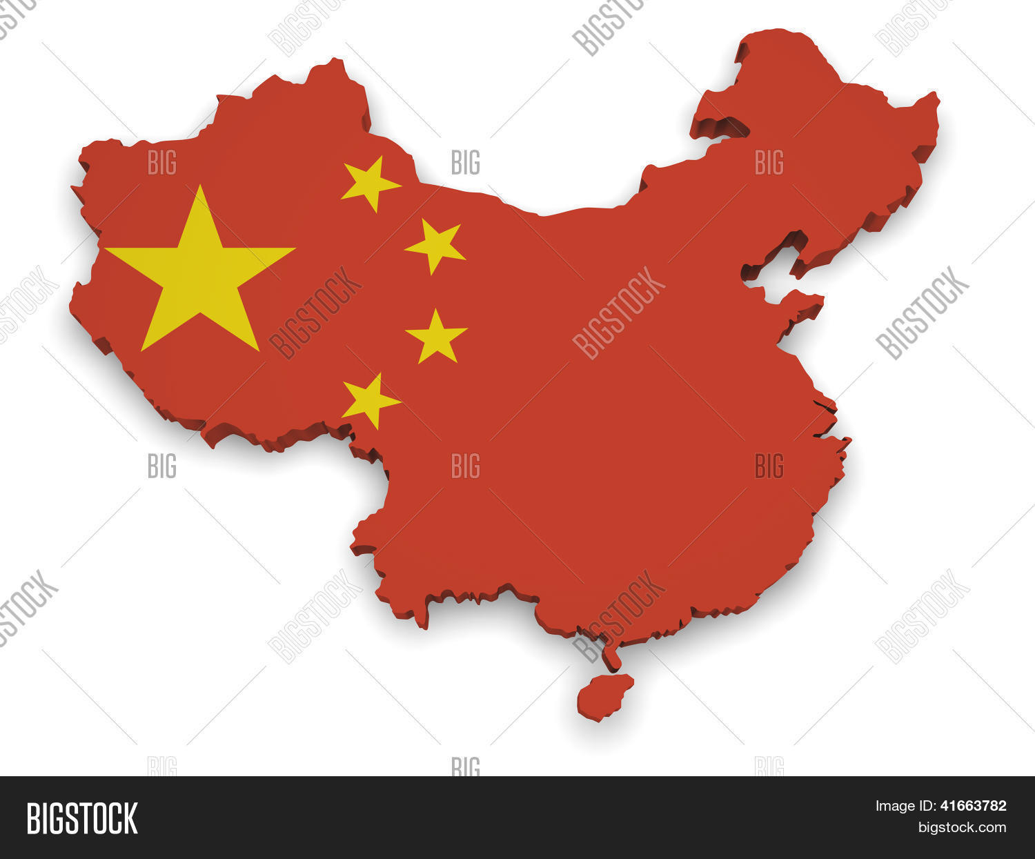China Map 3D Shape Image & Photo (Free Trial) | Bigstock
