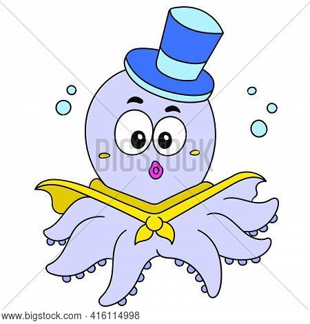 Happy Octopus Cartoon Vector & Photo (Free Trial) | Bigstock