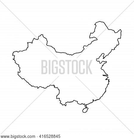 Outline Map China Vector & Photo (Free Trial) | Bigstock