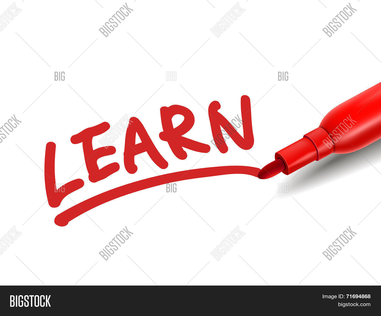 Word Learn Red Marker Vector & Photo (Free Trial) | Bigstock