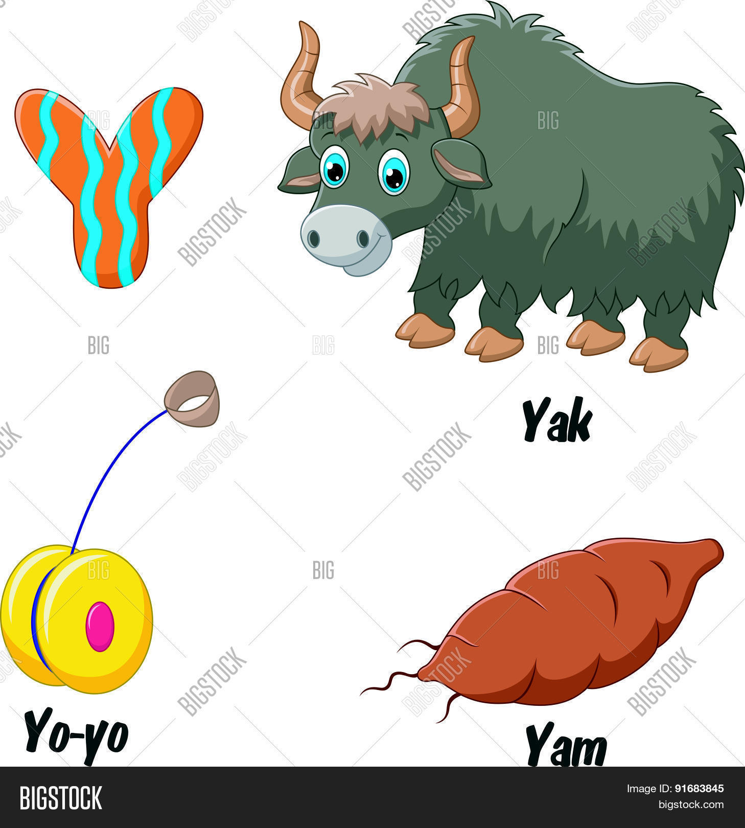 Cartoon Y Alphabet Vector & Photo (Free Trial) | Bigstock