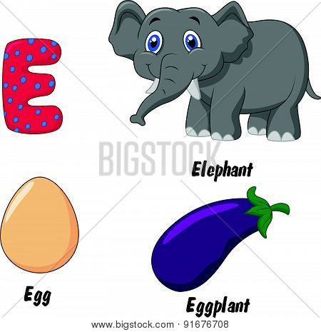 Cartoon E Alphabet Vector & Photo (Free Trial) | Bigstock