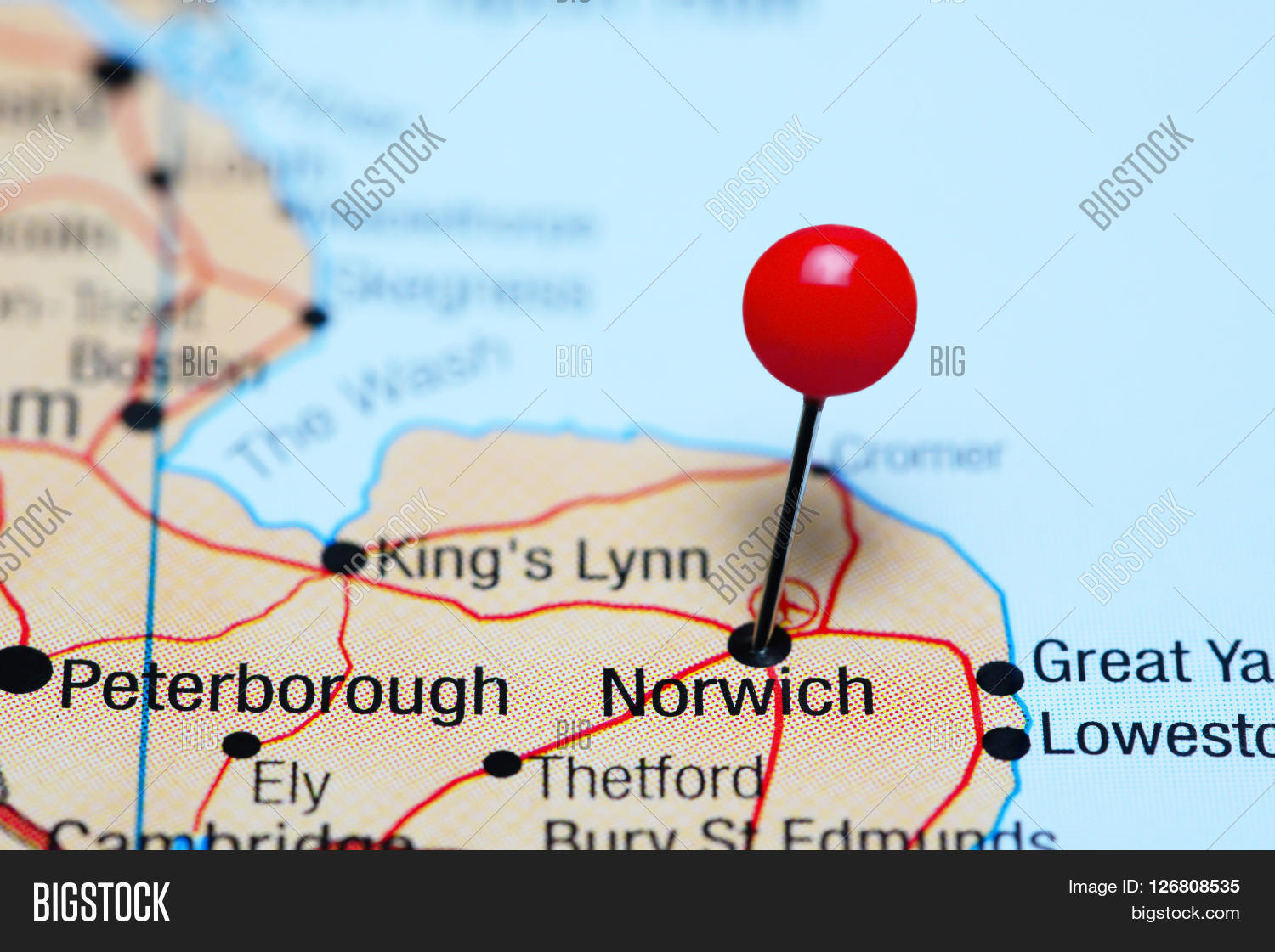 Norwich Pinned On Map Image & Photo (Free Trial) | Bigstock