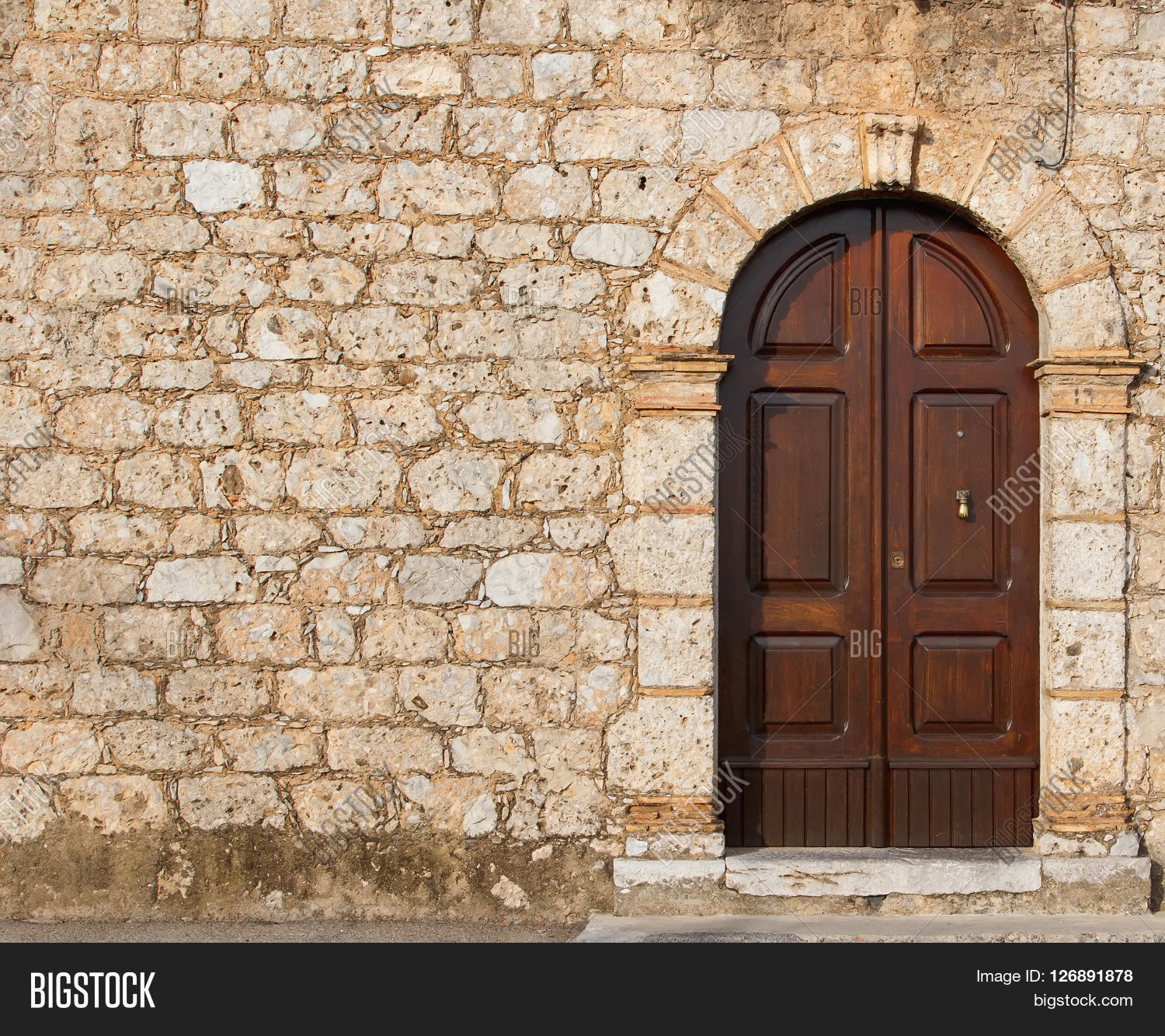Stone Wall Door. Wall Image & Photo (Free Trial) | Bigstock