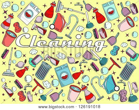 Cleaning Line Art Vector & Photo (Free Trial) | Bigstock