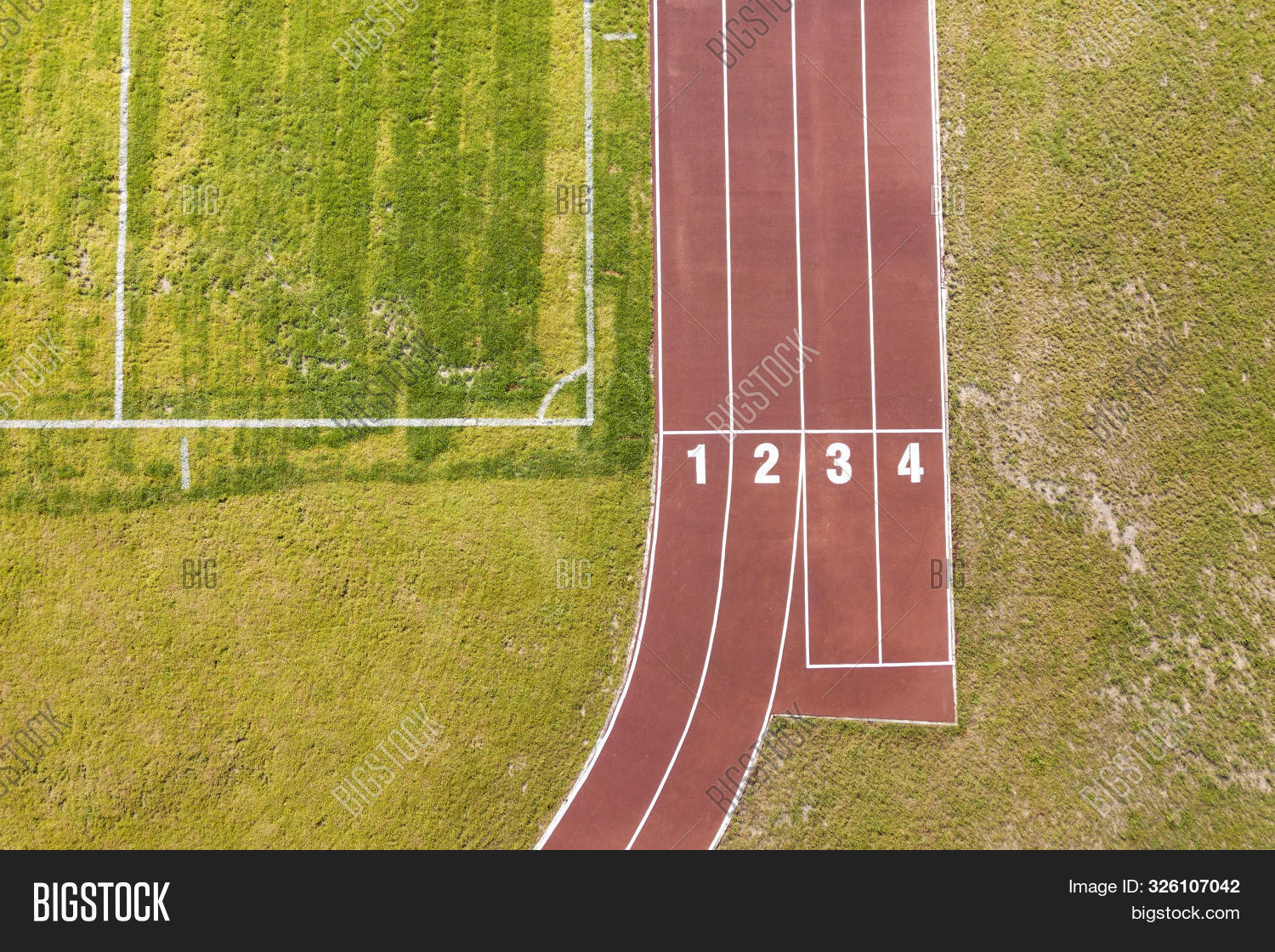 Overhead View Of Running Track