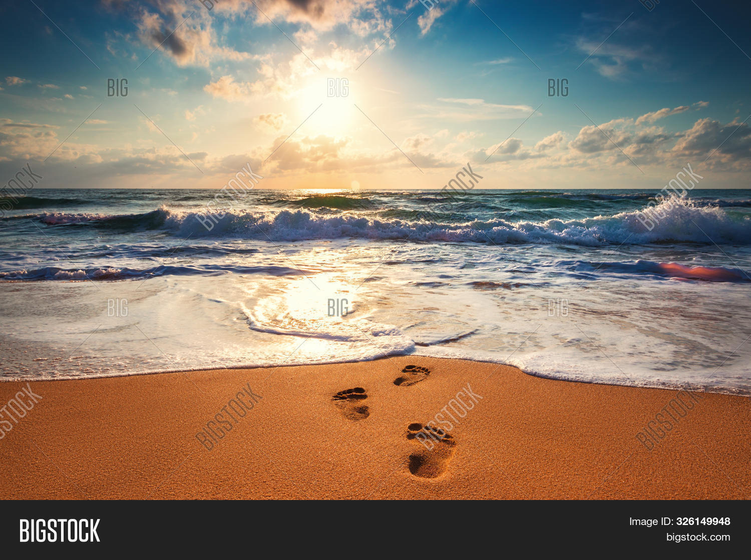 Footsteps On Beach, Image & Photo (Free Trial) | Bigstock