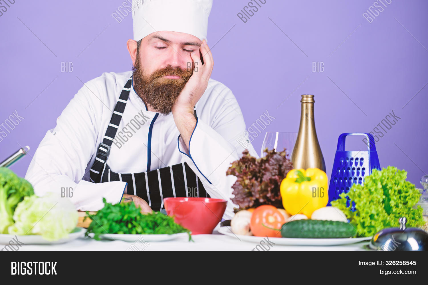Imagen y foto Bored Chef Lean On (prueba gratis) | Bigstock