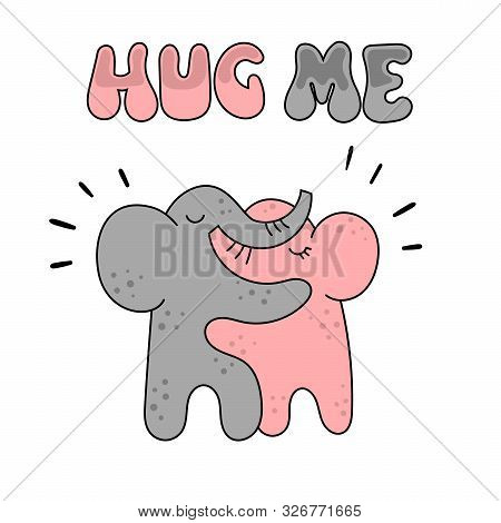 Two Cute Elephant Vector & Photo (Free Trial) | Bigstock