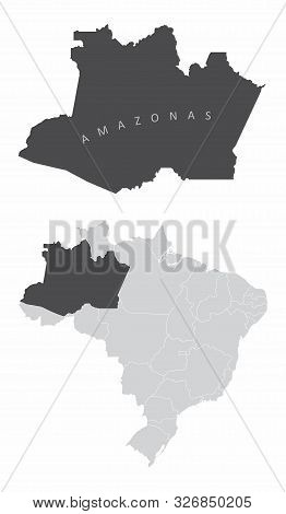 Amazonas State Map Vector & Photo (Free Trial) | Bigstock