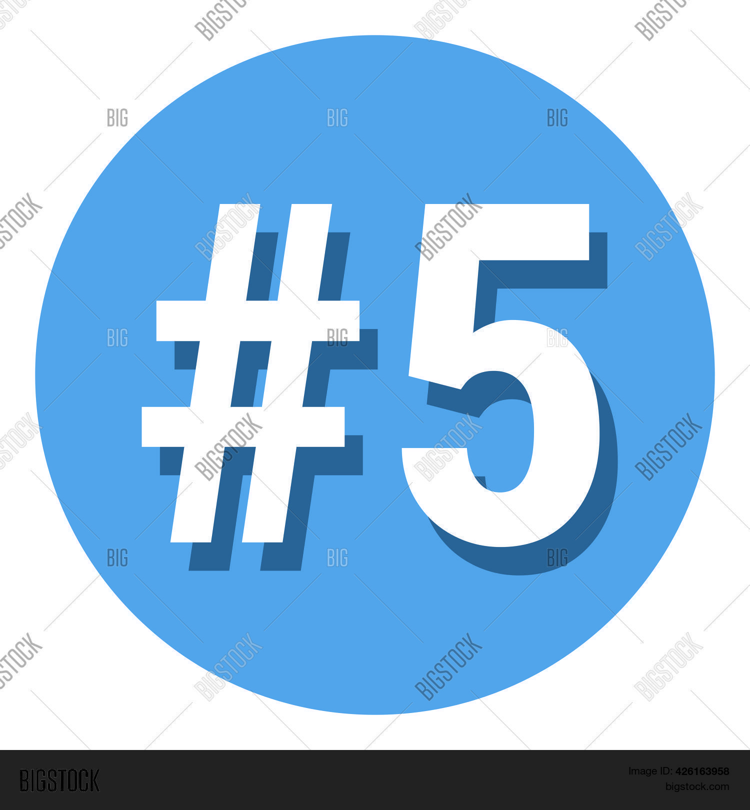 Number 5 Five Symbol Vector & Photo (Free Trial) | Bigstock