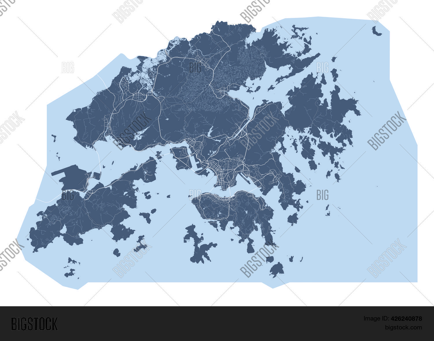 Hong Kong Map. Vector & Photo (Free Trial) | Bigstock