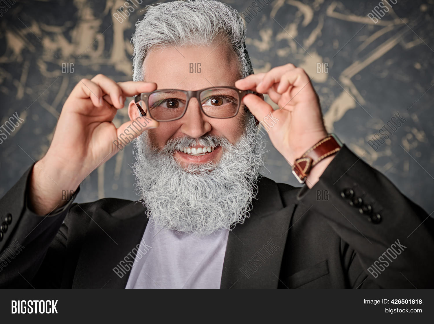 Funny Smiling Man Gray Image & Photo (Free Trial) | Bigstock