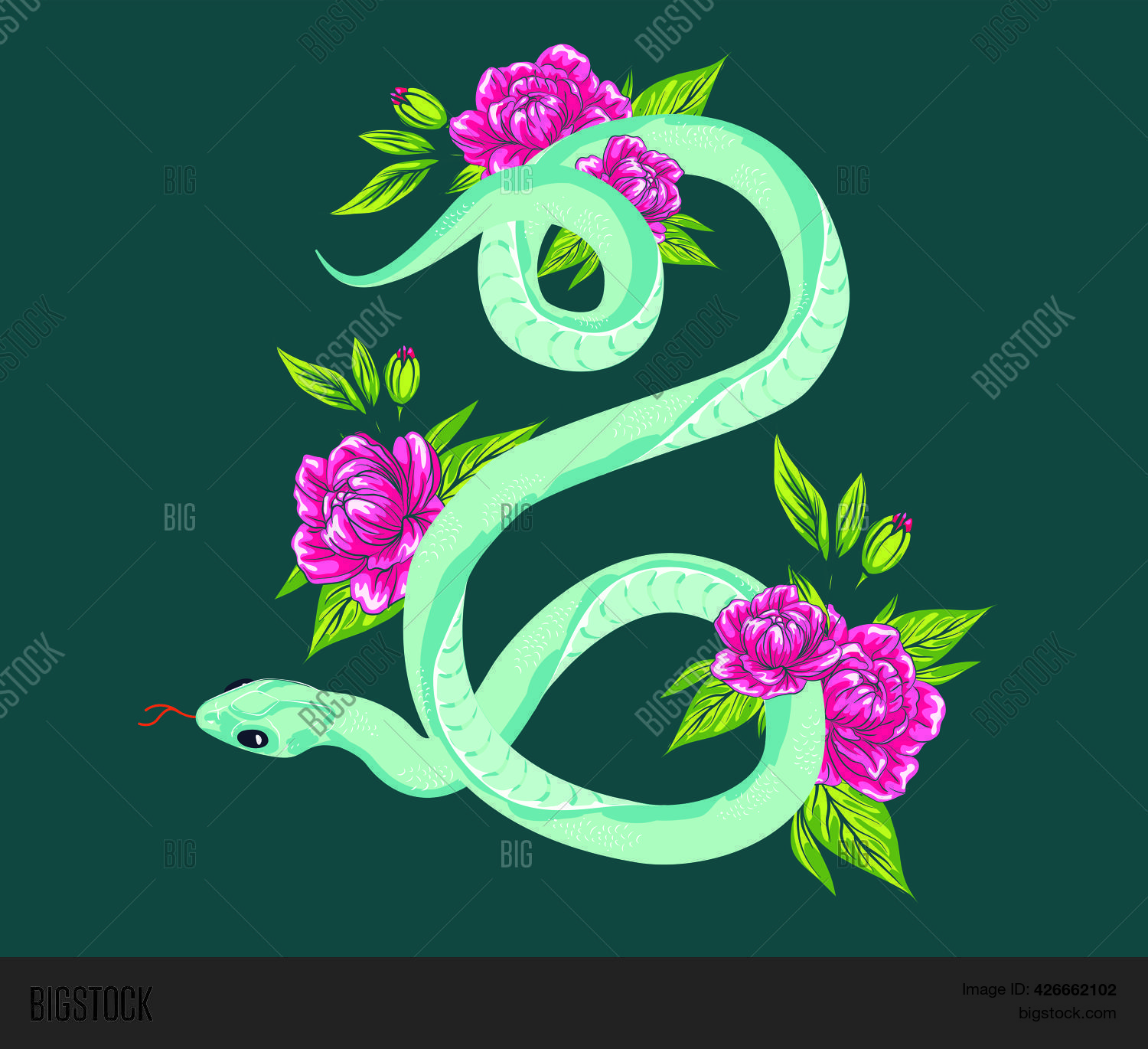 Rose Snake Tattoo. Vector & Photo (Free Trial) | Bigstock
