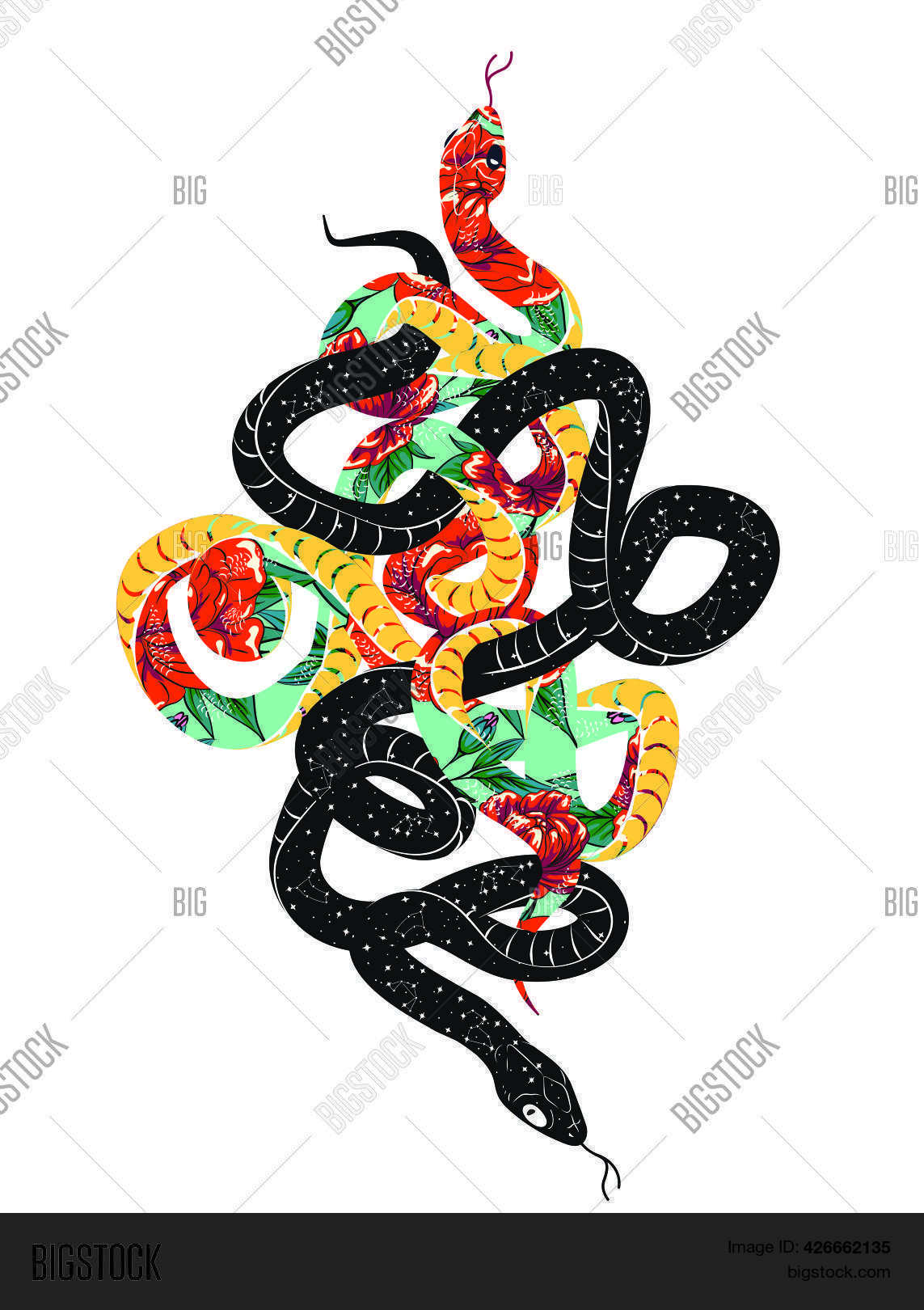 Snake Tattoo Art Hand Vector & Photo (Free Trial) | Bigstock