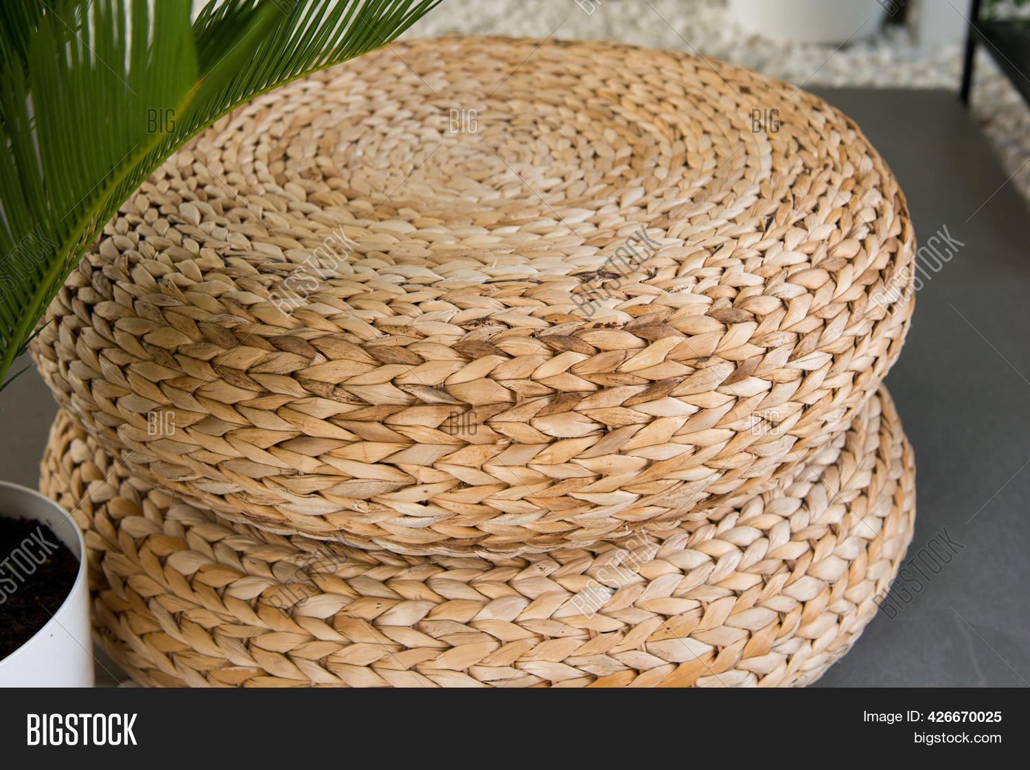 Wicker Ottoman. Wicker Image & Photo (Free Trial) | Bigstock
