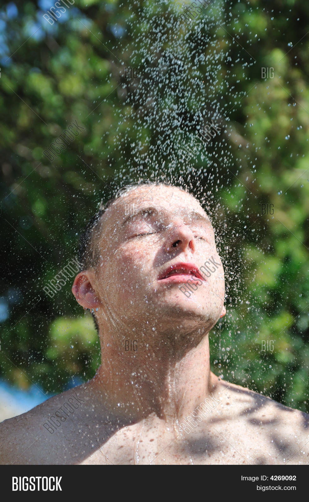 Man Wash Head Under Image & Photo (Free Trial) | Bigstock