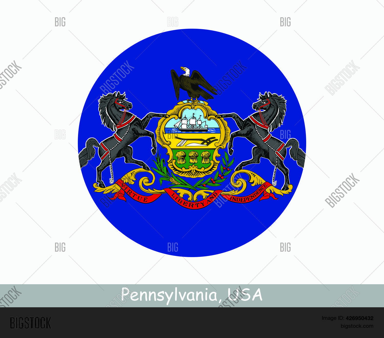 Pennsylvania Round Vector & Photo (Free Trial) | Bigstock