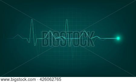 Green Heart Pulse Vector & Photo (Free Trial) | Bigstock