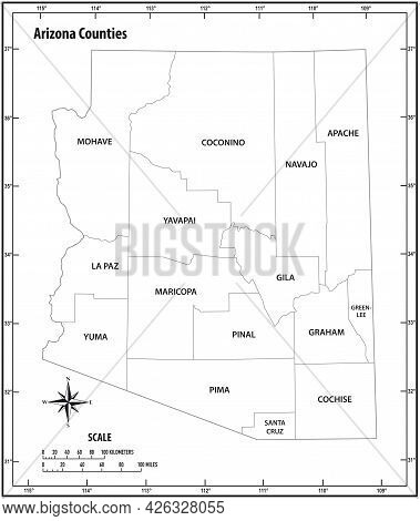 Arizona State Outline Vector & Photo (Free Trial) | Bigstock