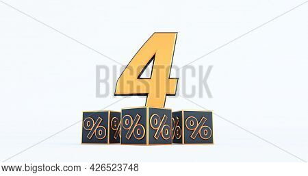 Gold Four 4 Percent Image & Photo (Free Trial) | Bigstock
