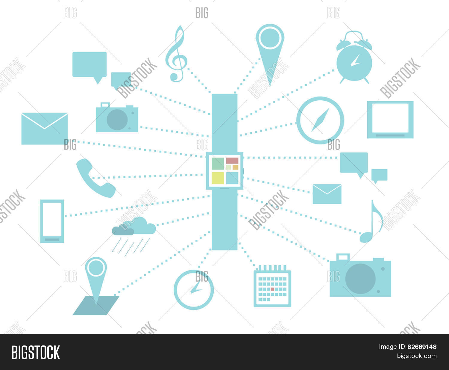 Smart Watch Functions Vector & Photo (Free Trial) | Bigstock