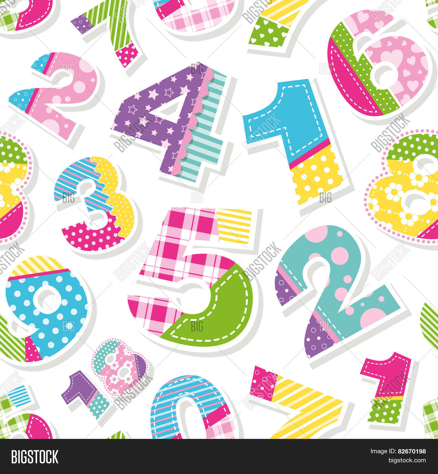 Cute Colorful Numbers Vector & Photo (Free Trial) | Bigstock