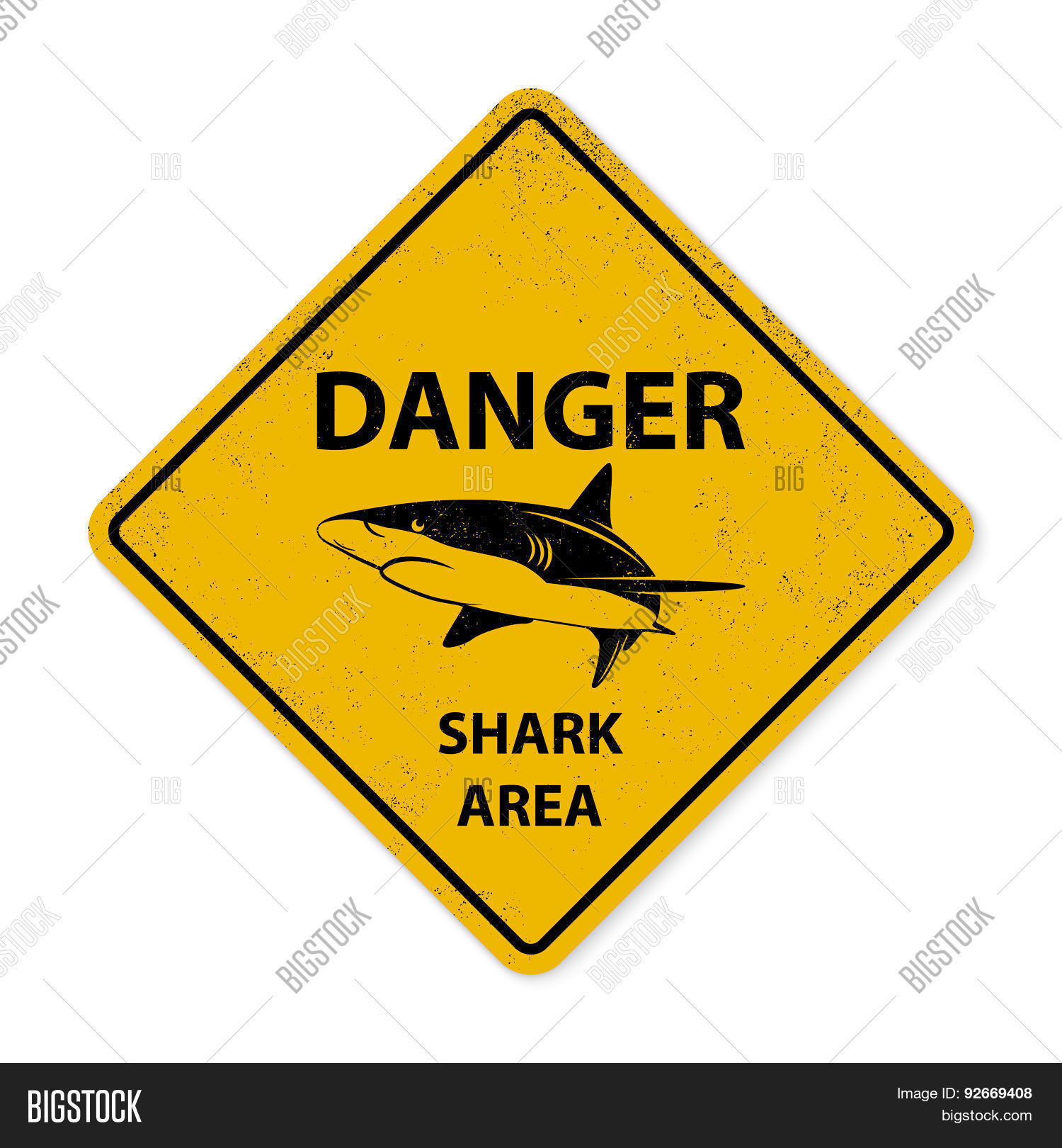 Shark Sighting Sign Vector & Photo (Free Trial) | Bigstock