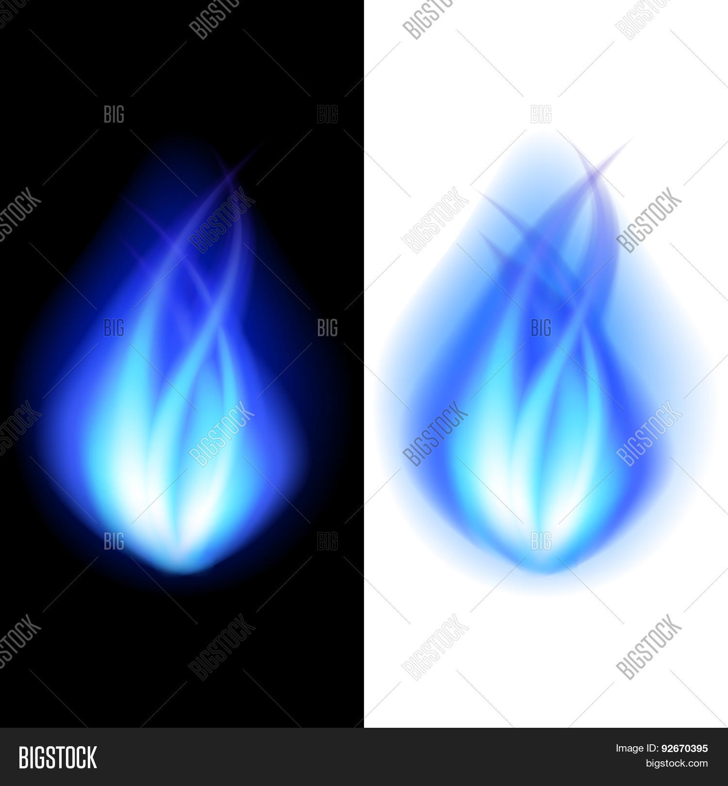 Blue Fire Vector Vector & Photo (Free Trial) | Bigstock