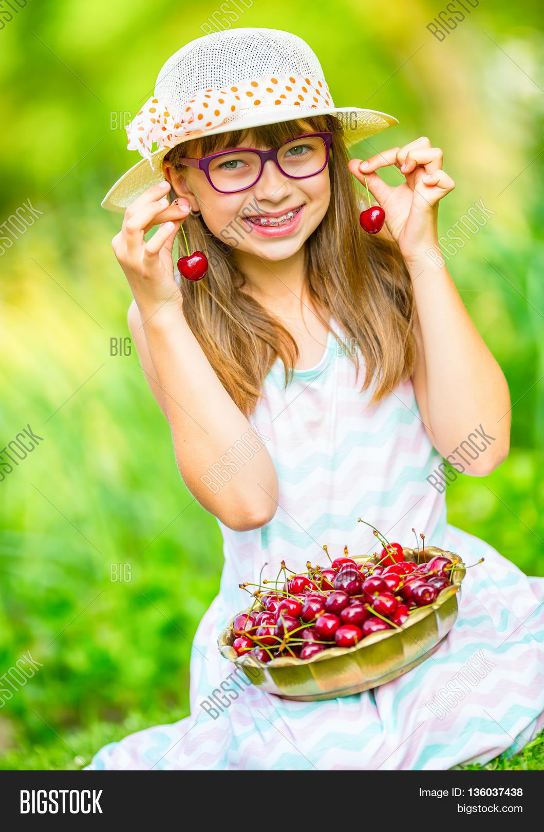 Child Cherries. Little Image & Photo (Free Trial) | Bigstock