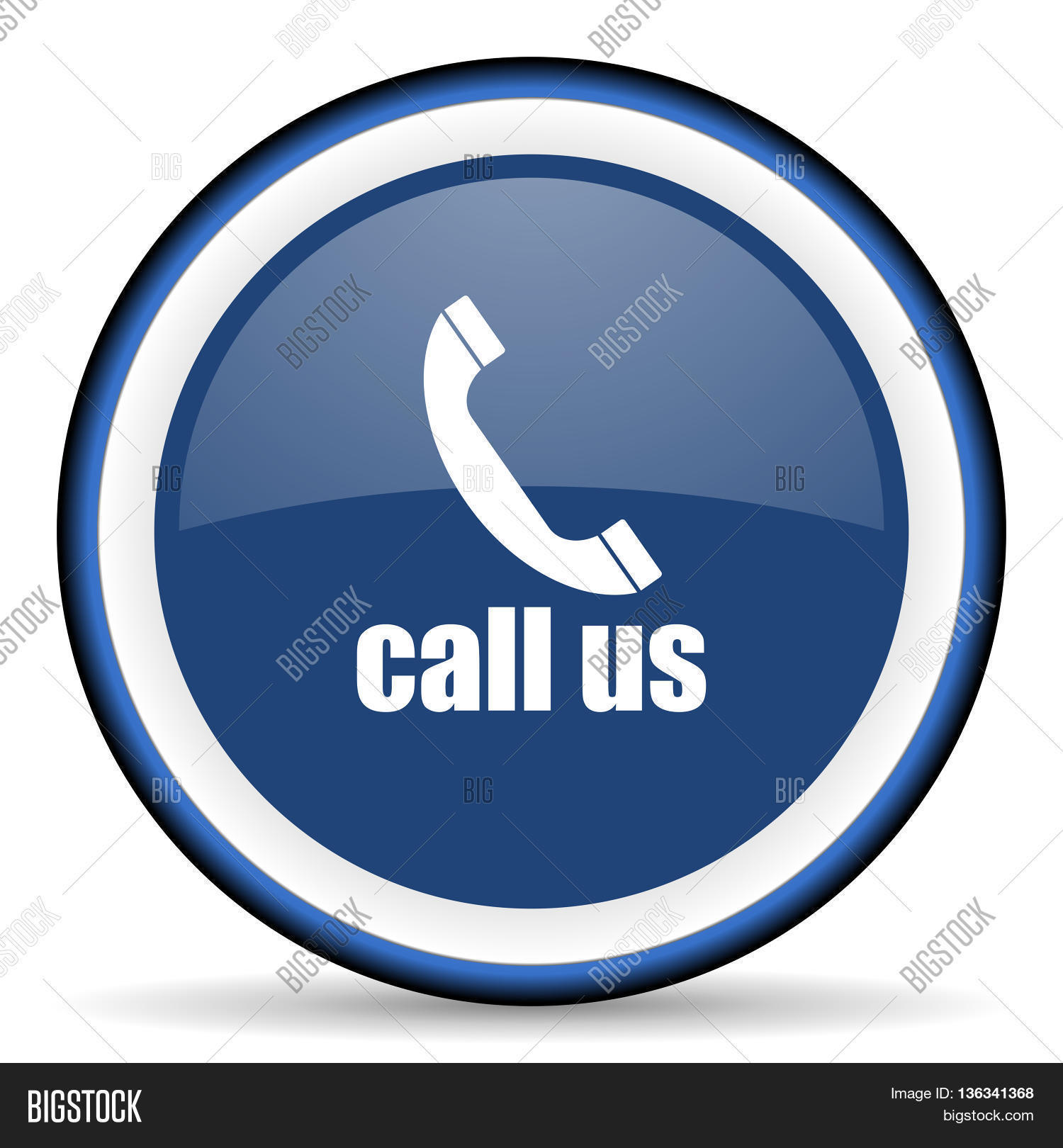 Call Us Round Glossy Image & Photo (Free Trial) | Bigstock