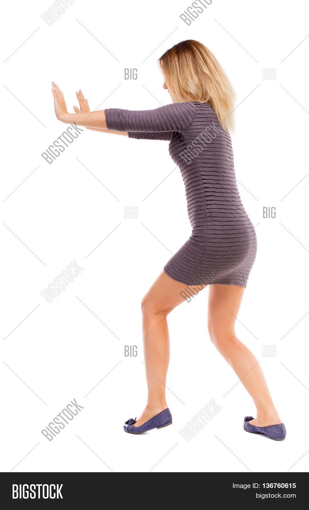 Back View Woman Pushes Image & Photo (Free Trial) | Bigstock