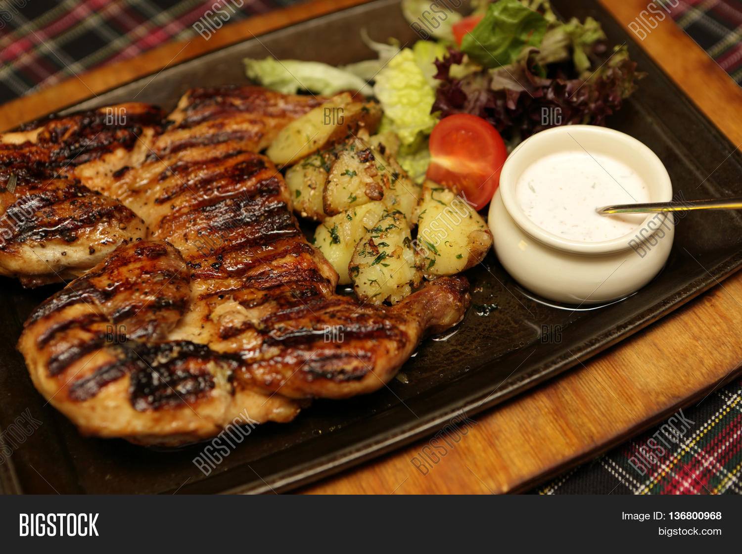 Plate Chicken Tabaka Image & Photo (Free Trial) | Bigstock