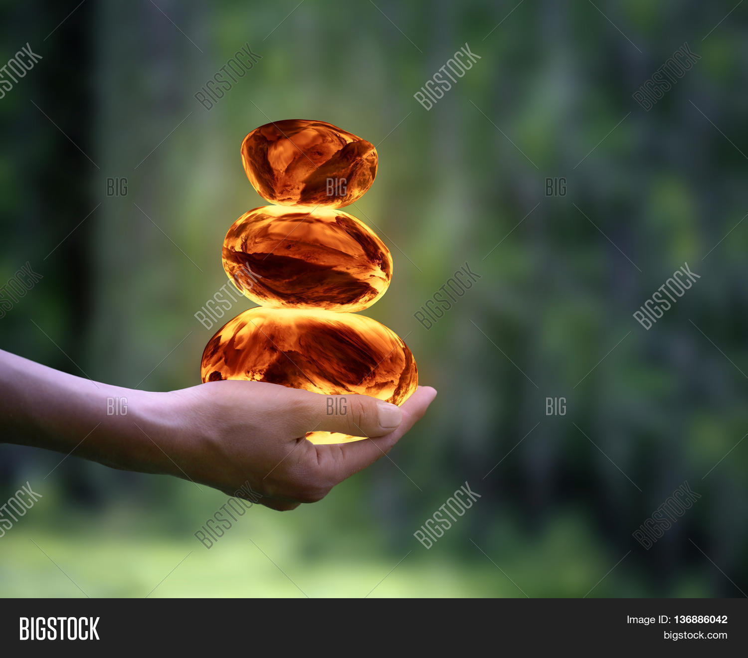Pyramid Stones Fire On Image & Photo (Free Trial) | Bigstock