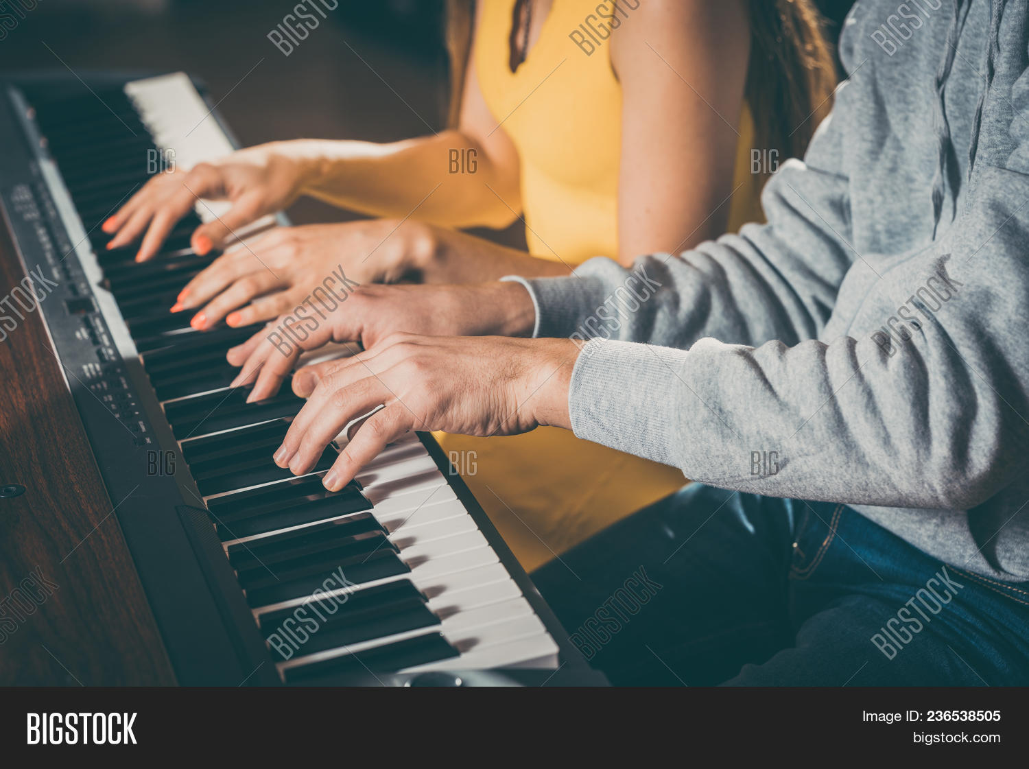 Piano Players Playing Image & Photo (Free Trial) | Bigstock