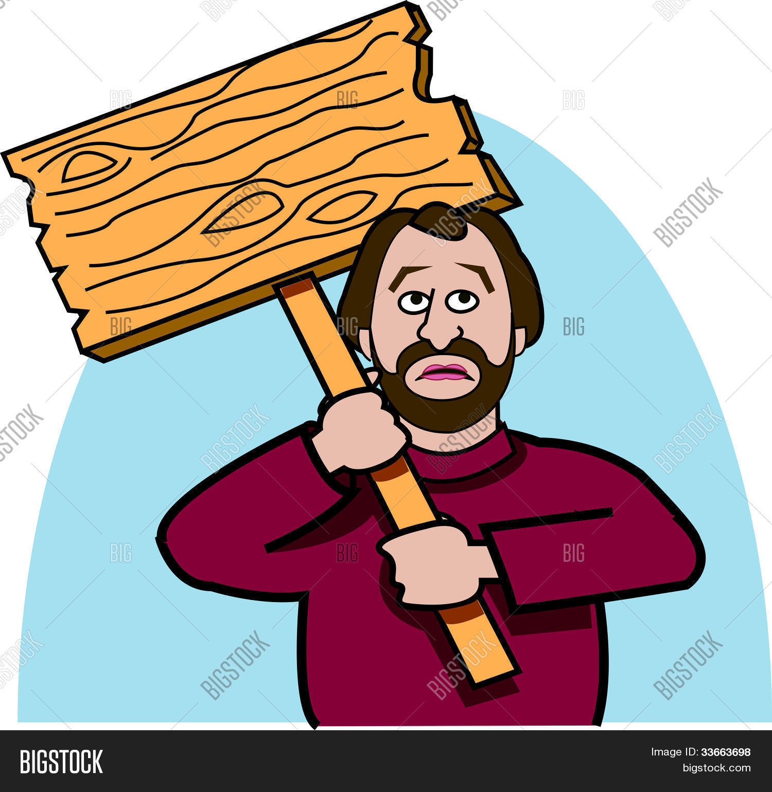Man Holding Picket Vector & Photo (Free Trial) | Bigstock