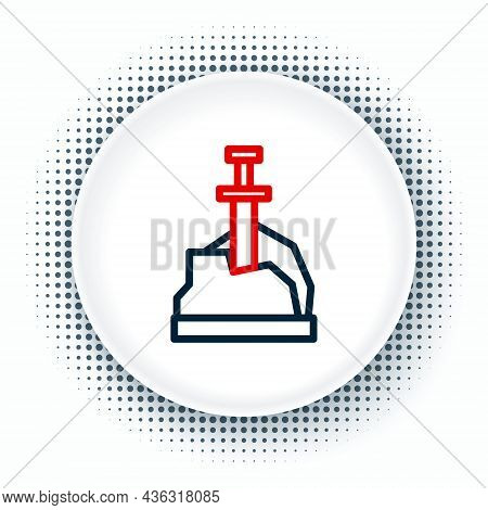 Line Sword Stone Icon Vector & Photo (Free Trial) | Bigstock